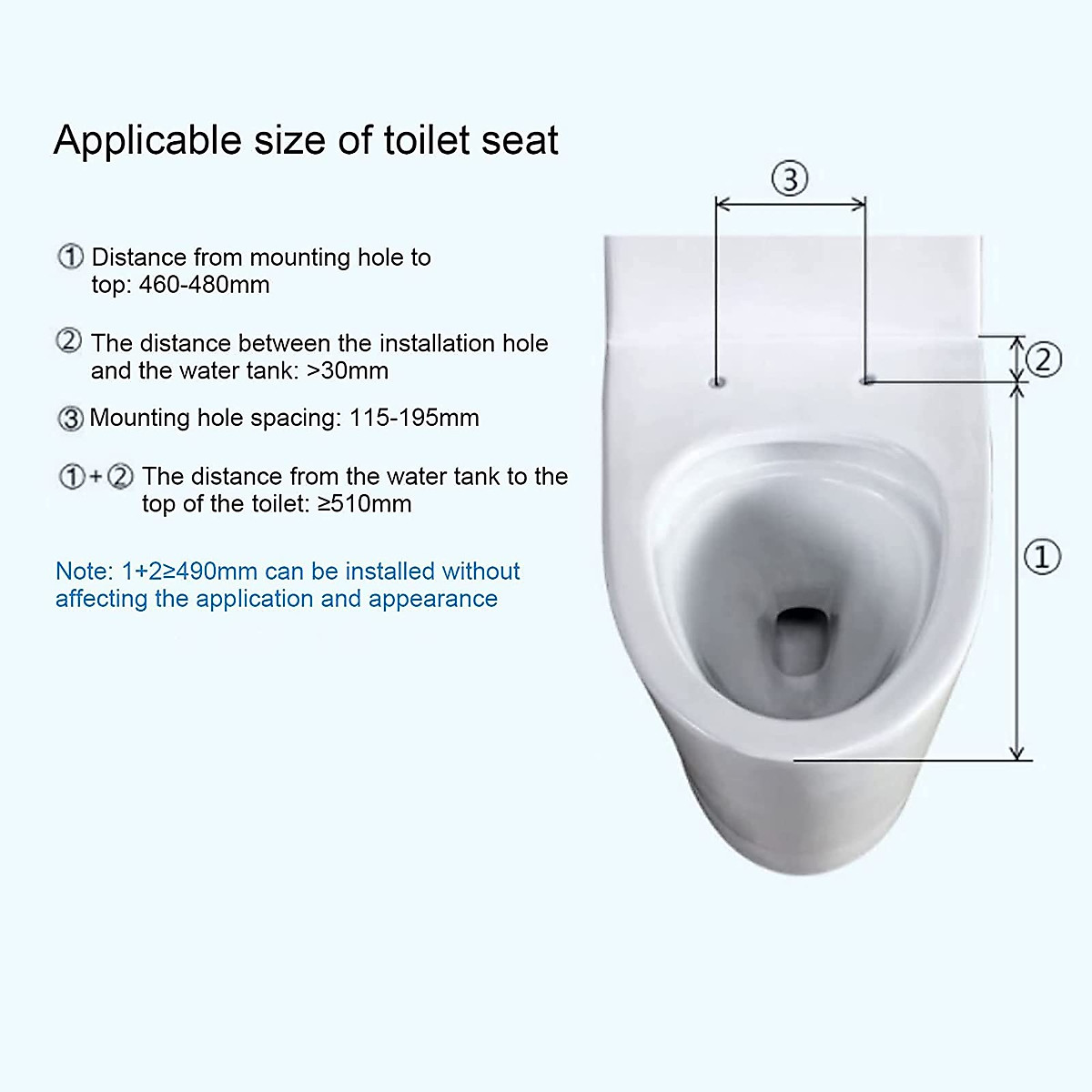 MAVJXHRB Electronic Toilet Seat, Smart Heated Seat Bidet Toilet Seat, Temperature Controlled Wash, Warm Air Dryer, Self-Cleaning Nozzle, Turbo Touch Panel, Relieve Constipation And Save Toilet Paper