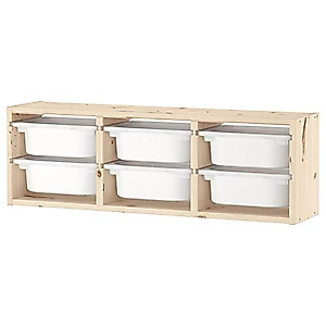 TROFAST Wall Storage Light White Stained Pine Pine