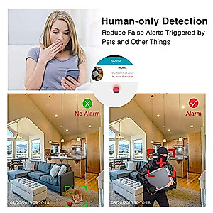 FOSCAM Home Security Camera R4S 4MP(2K) WiFi Camera, 2.4/5GHz Wireless IP Indoor Camera with AI Human Detection & Sound Detection, 33ft Night Vision, 2-Way Audio,Compatible with Alexa, White