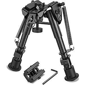 CVLIFE Bipod, Carbon Fiber Bipod for Rifle with Picatinny Adapter 6-9 Inches Bipod