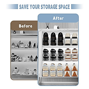 CiBiZi Shoe Slots Organizer Shoe Space Saver Metal Shoe Stacker Iron Shoe Rack Shoe Stand Holder Shoe Storage Closet Organizer 10PACK Black