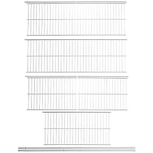 Rubbermaid Full Closet Organization Shelf System, Direct Wall Mount, Adjustable from 3-5 Ft., Mounting Hardware Kit Included, White, Wire Shelving Organizer System for Home/Laundry/Mudroom/Pantry