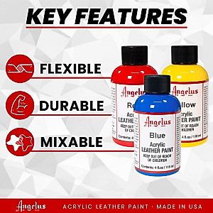 Angelus Acrylic Leather Paint, 4 Fl Oz (Pack of 1), White