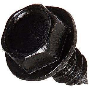Small Parts 0806ABW188B 18-8 Stainless Steel Sheet Metal Screw, Black Oxide Finish, Hex Washer Head, Hex Drive, Type AB, #8-18 Thread Size, 3/8" Length (Pack of 50)