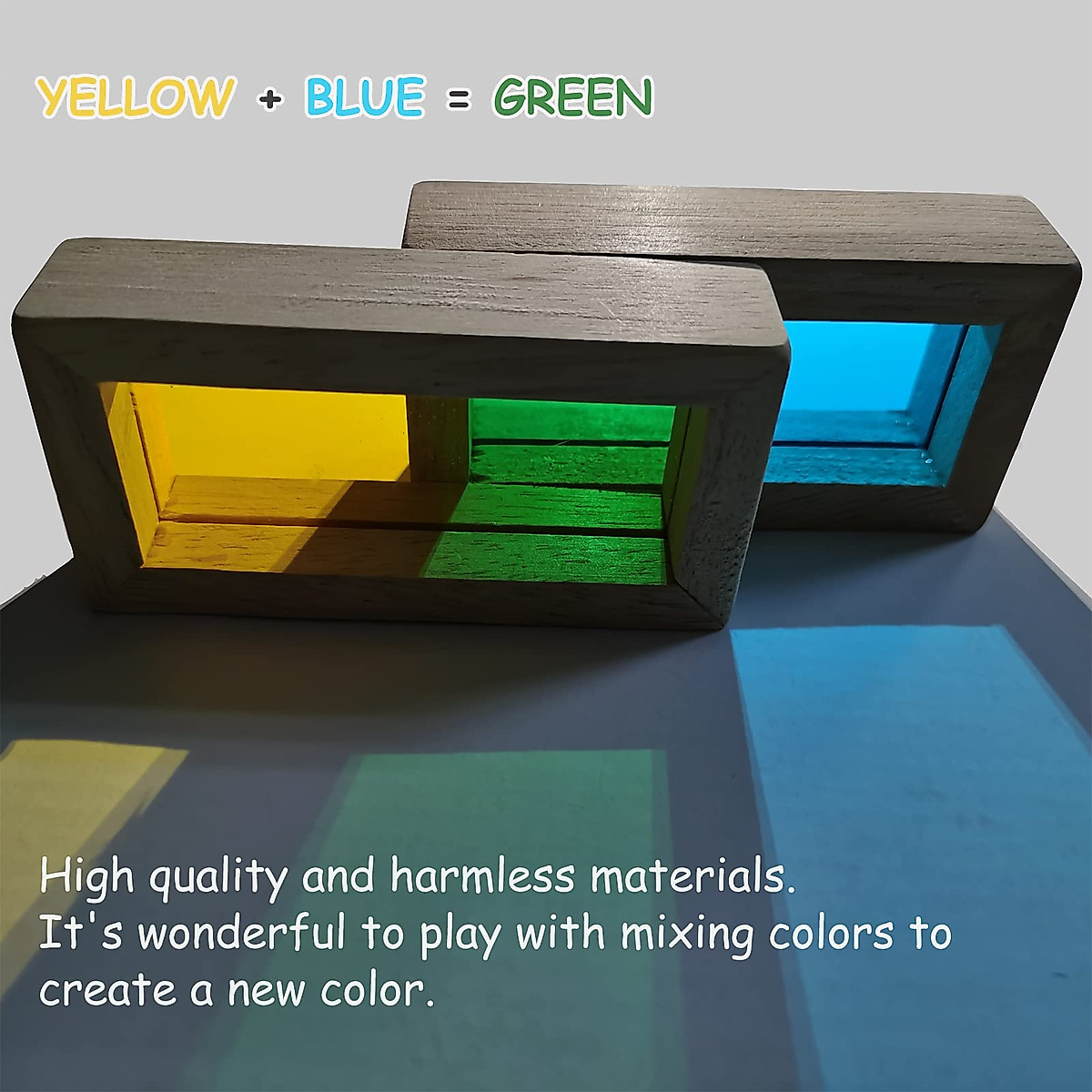 Gray Orange Wooden Building Blocks Set 24pcs, Wooden Blocks for Toddlers, Rainbow Sensory Toys, Wooden Toys, Preschool Wooden Stacking Toy for Kids