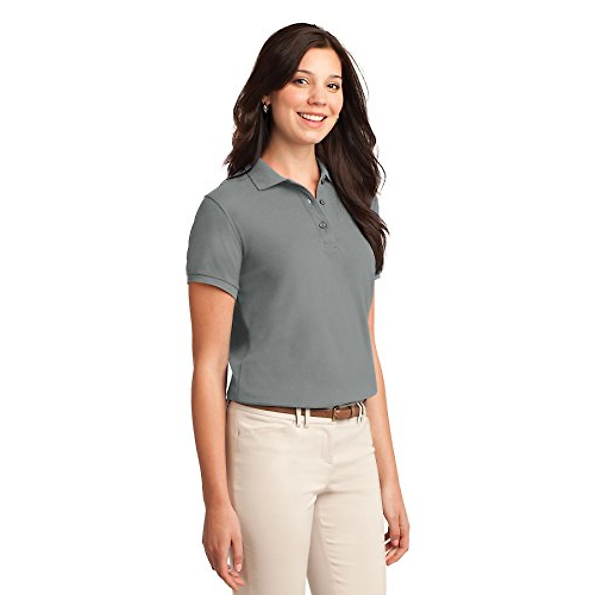 Port Authority Ladies Silk Touch Polo M Cool Grey