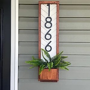 Fairview Vertical Address Sign Planter for your House, Vertical House Numbers Plaque Outside Home, House Numbers Address Plaque, Modern House Number Sign, Waterproof Address Numbers, House Numbers