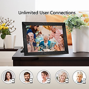 FRAMEO WiFi Digital Photo Frame 10.1 inch with 32GB Internal Storage Smart Digital Photo Frame with IPS Touch Screen 1280x800 Digital Picture Frame Share Photos or Videos Instantly via Frameo APP