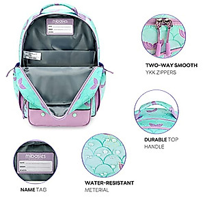 mibasies Girls Backpack for Elementary School, Backpack for Girls 5-8, Large Capacity Kids Backpacks for Girls(Mermaid)