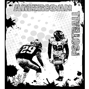 Ambesonne Sports Duvet Cover Set, Grungy American Football Image International Team World Cup Kick Play Speed Victory, Decorative 3 Piece Bedding Set with 2 Pillow Shams, Queen Size, White Charcoal