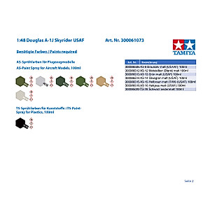 Tamiya 61073 1/48 Douglas A-1J Skyraider USAF Plastic Model Airplane Kit