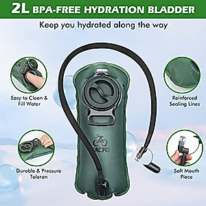 Zacro Hydration Pack Backpack with Water Bladder - Lightweight Hydration Backpack and 2L Hydration Bladder, Running Water Backpack for Outdoor Hiking, Running, Cycling, Camping, Climbing or Commuting