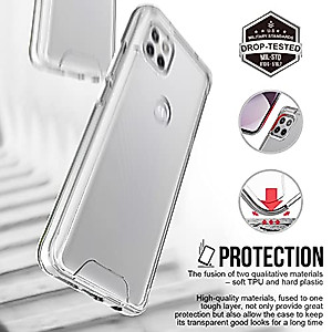 Guarishel Crystal Clear Case for Motorola One 5G Ace Phone Case, [Not-Yellowing] [Military Drop Protection] Upgraded Shockproof Protective Phone Case for Moto One 5G Ace 6.5 inch - Slim Fit
