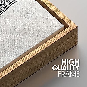 SIGNWIN Framed Canvas Print Wall Art Set Black White Industrial Line Pattern Abstract Shapes Drawings Modern Art Decorative Contemporary Minimal for Living Room, Bedroom, Office - 24"x36"x3 Natural