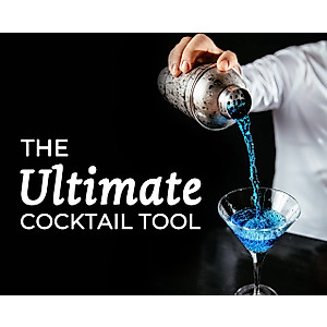 Touch of Mixology Stainless Steel Cocktail Shaker - 25oz Modern and Sleek Drink Shaker with Strainer - Durable and Rust Proof Martini Shaker