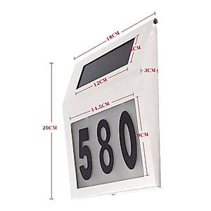 HUMINGG Solar Lights Outdoor Solar Lamp House Number Sign Lighted LEDs Doorplate Number Light for Home Street Solar Garden Light