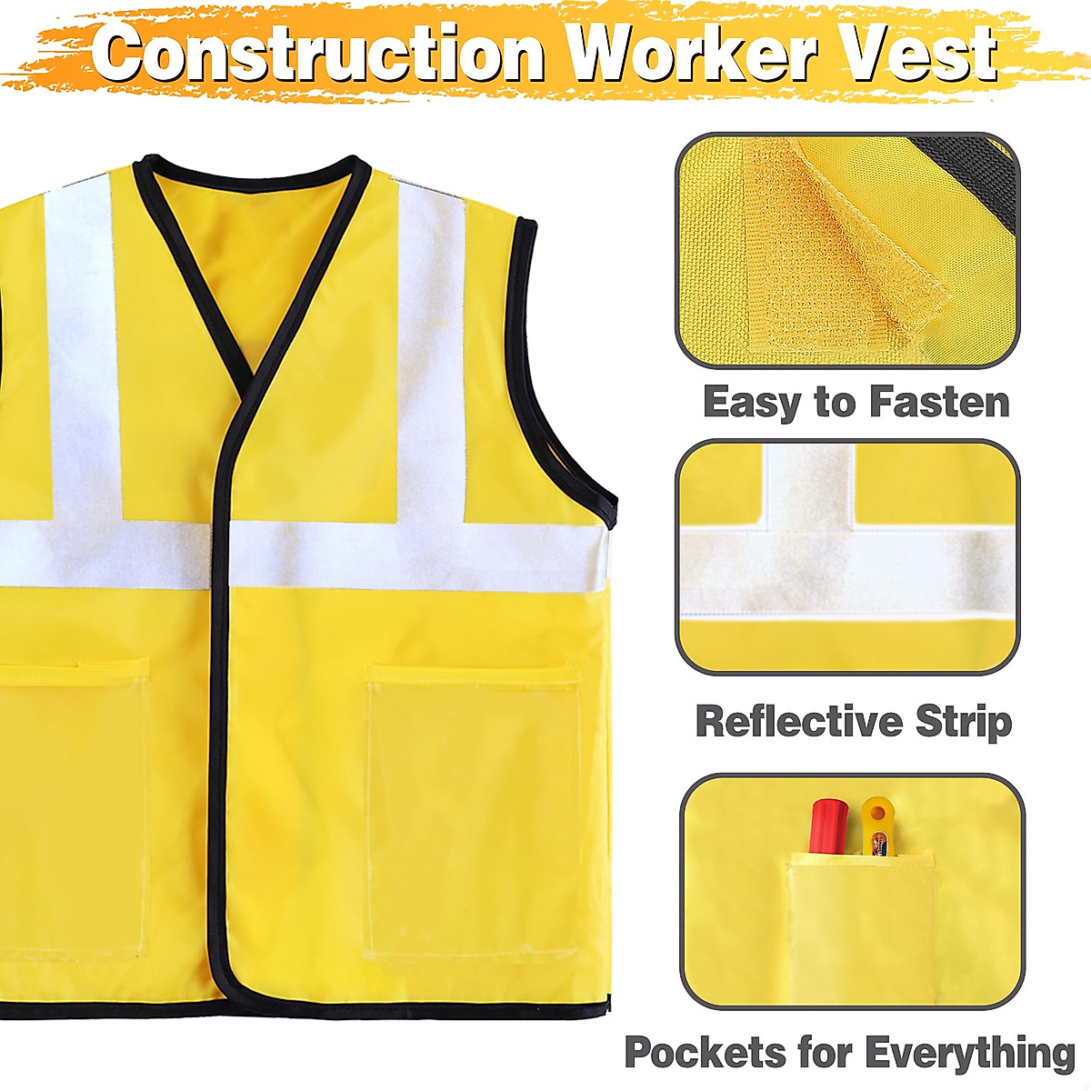 iPlay, iLearn Kids Construction Costumes, Toddler Worker Dress Up Clothes, Boys Pretend Builder Career Outfit, Halloween Role Play Toys, Tool Belt Vest Hat, Party Birthday Gift 3 4 5 6 Years Old Child