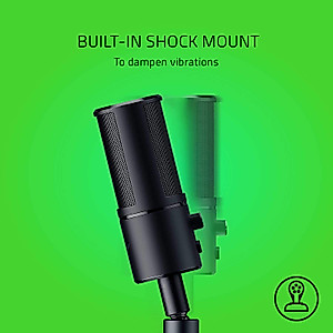 Razer Seiren Emote Streaming Microphone: 8-bit Emoticon LED Display, Stream Reactive Emoticons, Hypercardioid Condenser Mic, Built-in Shock Mount, Height & Angle Adjustable Stand, Classic Black