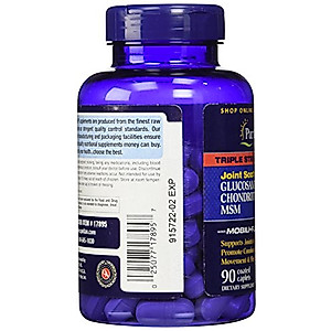 Puritan's Pride 2 Pack of Triple Strength Glucosamine, Chondroitin & MSM Joint Soother Puritan's Pride Triple Strength Glucosamine, Chondroitin & MSM Joint Soother-90 Caplets