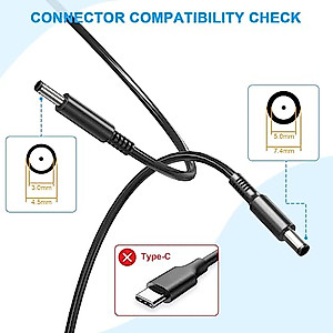 Charger for Dell Laptop Charger, 65W 45W, Portable, for All Dell Inspiron, Latitude, Vostro Round Power Connector