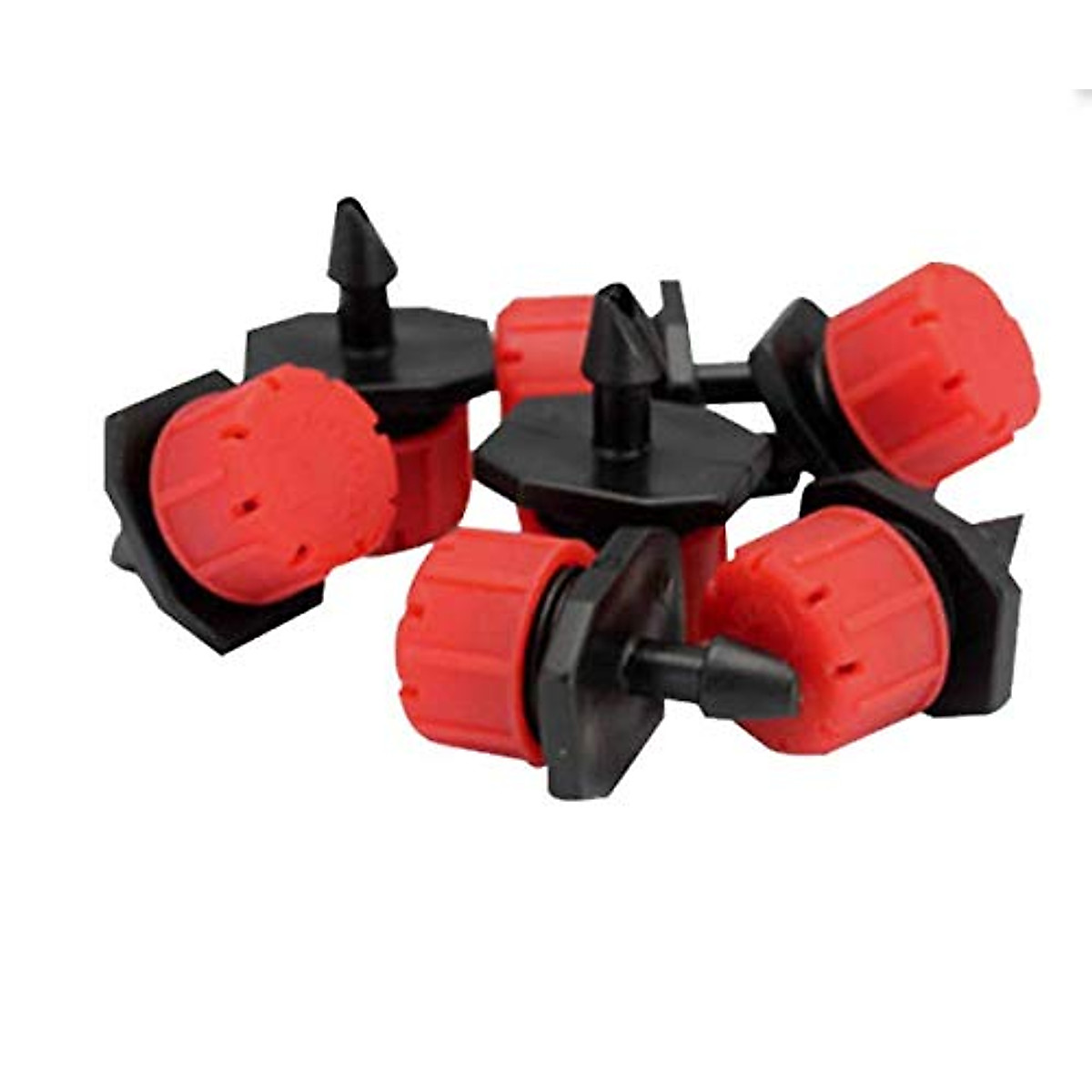 LASSUM 50PCS Adjustable Irrigation Drippers Sprinklers 1/4 Inch Emitters Drip Watering System for Vegetable Gardens, Flower beds, Lawn, Herbs Gardens