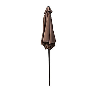Silverylake 8ft Outdoor Patio Umbrella, UV Protection and Water Proof Umbrella for Backyard, Poolside, Deck and Garden Brown