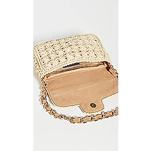 Caterina Bertini Women's Woven Shoulder Bag, Beige, Tan, One Size