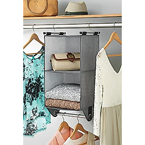 Whitmor 2-Section Closet Organizer - Crosshatch Gray