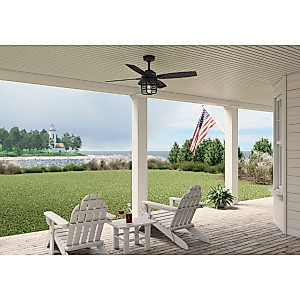 Hunter Fan Company 50391 Hunter Port Royale Ceiling Fan with LED Light and Remote Control, Natural Iron Finish, 52