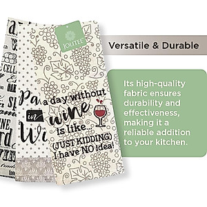 Jolitee 15x25” Wine Lovers Towel – Humorous Wine Sayings, Funny Kitchen Linens, Unique Tea & Hand Towels for Adult Humor, Perfect for Wine Enthusiasts
