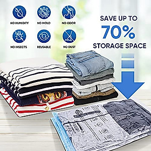 BALEINE Vacuum Storage Bag Space Saving Compression Sealer Bags for Moving (Travel Roll Up 12 Pack)