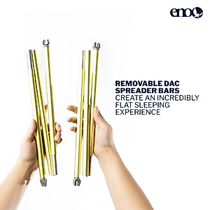 ENO SkyLite Hammock - 1 Person Flat, Portable Hammock - Integrated Hammock Bug Net - for Camping, Hiking, Backpacking, Travel, Festival, or The Beach - Evergreen