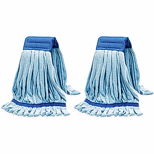 2 Pack - Large Microfiber Tube Mop 400GSM - Heavy Duty Industrial Wet Mop Head Refill,Commercial, Thick Fiber, Replacement Heads, Extra Absorbent