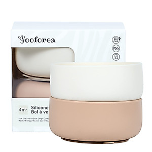 YOOFOREA Platinum Silicone Suction Bowls, 2 PC set for Baby Led Weaning I First Stage Bowls for Toddler Infant Baby I 100% Food Grade Silicone I Dishwasher, Microwave, Oven Safe I BPA BPS PVC Free