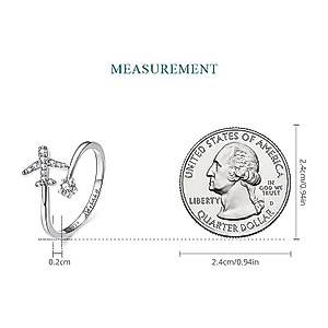 NanMuc Womens 925 Sterling Silver World Travel Souvenir Airplane Finger Ring Travel Trip Adjustable Open Finger Ring Wife Anniversary Jewelry