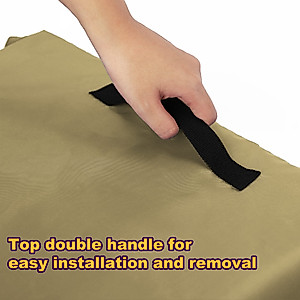 Chest Freezer Cover,420D Oxford Fabric Waterproof Open Deep Freezer Protective Cover with Storage Bag Fit for 3.5 Cubic Feet Adjustable Freezer Cover 22"L X 25"W X 34"H, (Beige)