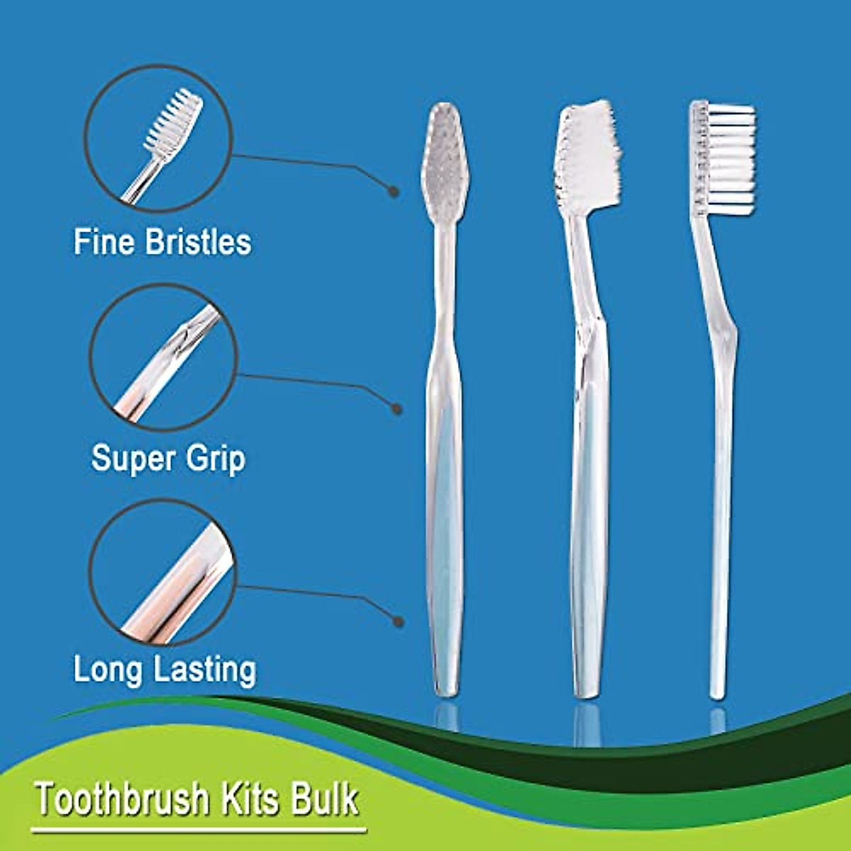 HQSLsund 30 Pack Disposable Toothbrushes with Toothpaste, Individually Wrapped Disposable Toothbrushes Bulk Toothbrushes Medium Soft Bristle Tooth Brush Manual Disposable Travel Toothbrush Kit Bulk