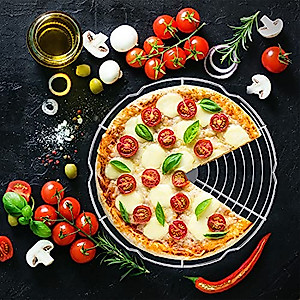 MixRBBQ 2-Pack Griddle Warming Rack, 12Inch Universal Grill Grate Grid for Blackstone 17" to 36" Griddle, Work with 18" Large Big Green Egg Grill Heat Deflector, Outdoor BBQ Cooking Accessories