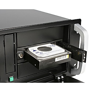 StarTech.com 5.25in Trayless Hot Swap Mobile Rack for 3.5in Hard Drive - Internal SATA Backplane Enclosure - Lockable drive bay , TAA (HSB100SATBK)