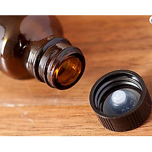 Premium Amber Glass Boston Round Bottles, 1/2 oz (15ml) Capacity - Durable, UV-Protective 3-Pack with Leak-Proof Black Cone-Lined Caps - Perfect for Essential Oils - Perfumes
