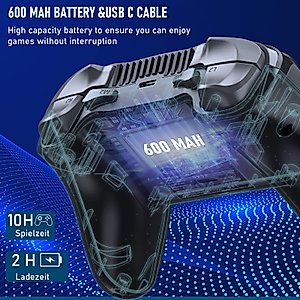 Diswoe Wireless Controller for Switch/Lite/OLED, Controller with a Mouse Touch Feeling on Back Buttons, Pro Controller with Wake-up,Programmable, Turbo Function