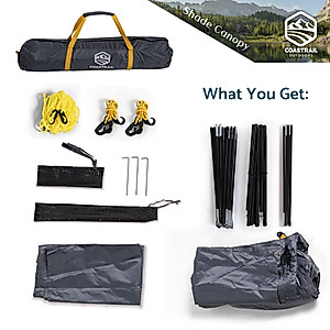 Coastrail Outdoor Car Canopy Sun Shade with Side-Wall, SUV Awning Car Rear Tent Portable Camping Shelter for Tent Campers, Sun Shelter Attach to Truck Van RV Jeep,Grey,Extra Large