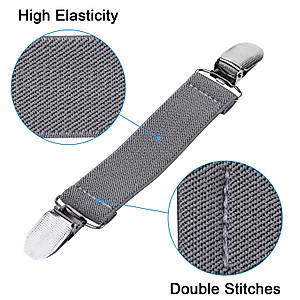 Wisdompro Mitten Clips, 4 Pieces Glove Clips with Elastic Strap for Toddlers, Kids, Adults - Gray and Pink