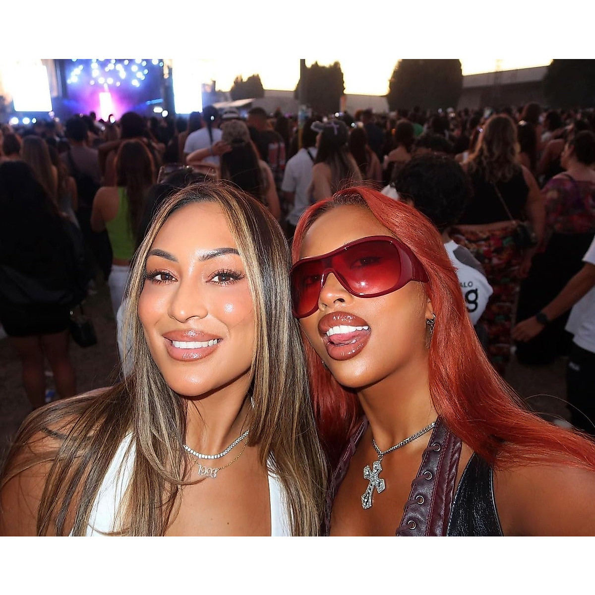 BOTEN Red Oversized Sunglasses For Women Men, Big Tinted Funky Wrap Around Sunglasses Rave Cool Shield Shades Glasses