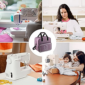WITSTEP Sewing Machine Case Compatible with Singer/KPCB Mini Sewing Machine and Accessories, Portable Travel Tote Bag with Removable Bottom Pad, Adjustable Shoulder Strap & Multiple Pockets