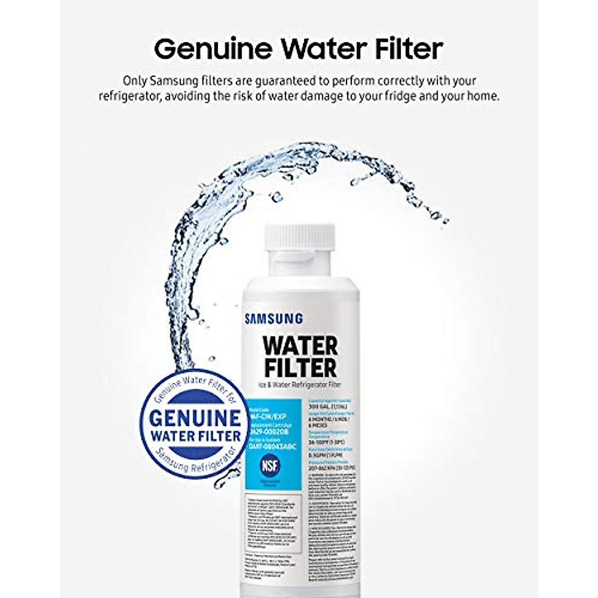 SAMSUNG - DA29-00020B-2P Samsung Electronics HAF-CIN Refrigerator Water Filter, 2 Pack, white, 2 & Affresh Washing Machine Cleaner, Cleans Front Load and Top Load Washers, Including HE, 6 Tablets