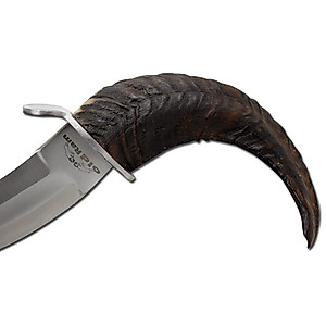Old Ram Handmade Collection Stainless Steel Hunting Hunting Knife RAM Horn Handle With Leather Sheath