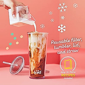 Mr. Coffee Iced and Hot Coffee Maker, Single Serve Machine with 22-Ounce Tumbler and Reusable Coffee Filer, Black