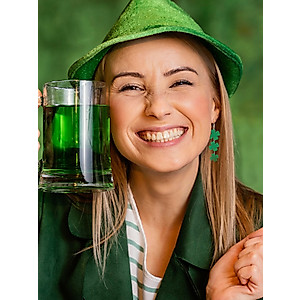 St Patricks Day Earrings for Womens Irish Shamrock Earrings Acrylic Green Dangle Earrings St Patricks Day Accessories for Irish Festival Gifts