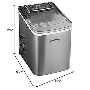 Panana Smart Countertop Ice Makers,Automatic Clean,Portable Ice Maker 9 Cubes Ready in 7-10min,26lbs/24H,for Home Kitchen Party Camping,Silver
